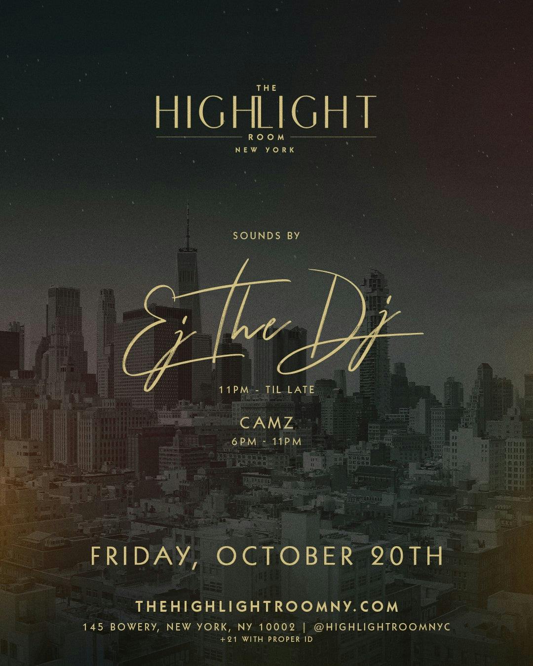 EJ the DJ at Highlight Room - Friday, Oct 20 2023 | Discotech