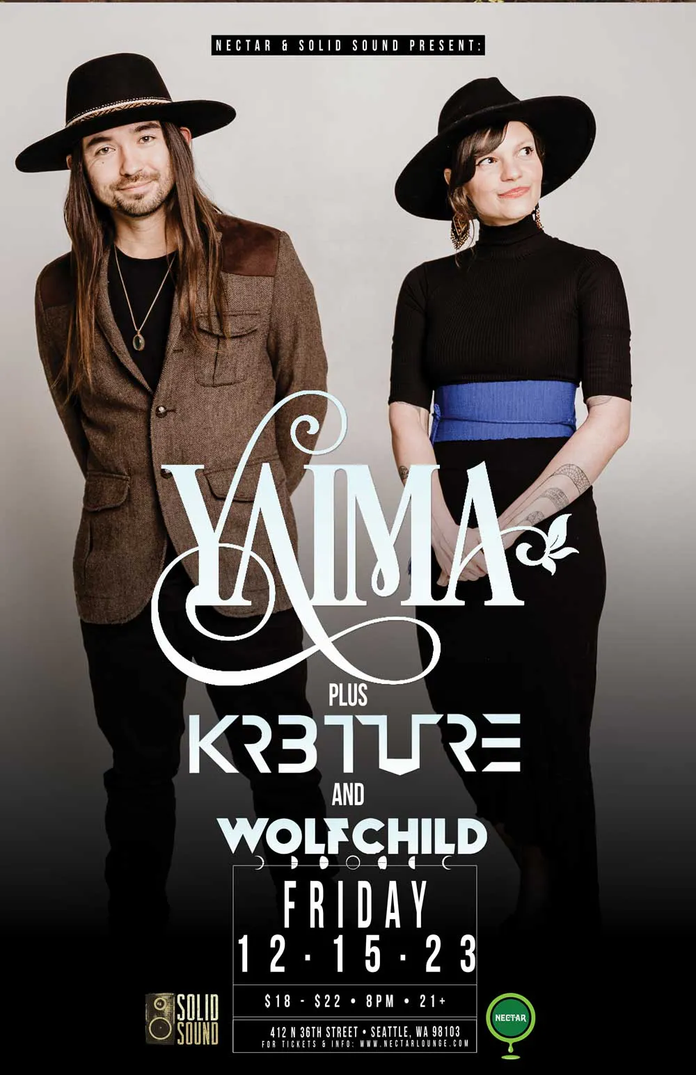 YAIMA with KR3TURE and Wolfchild, plus visuals by VJ Kaizen at Nectar ...