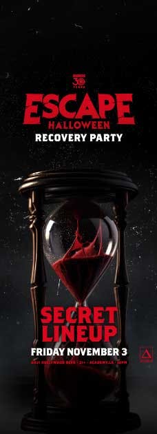 Escape Recovery Party: Secret Lineup at Academy - Friday, Nov 3 2023 ...