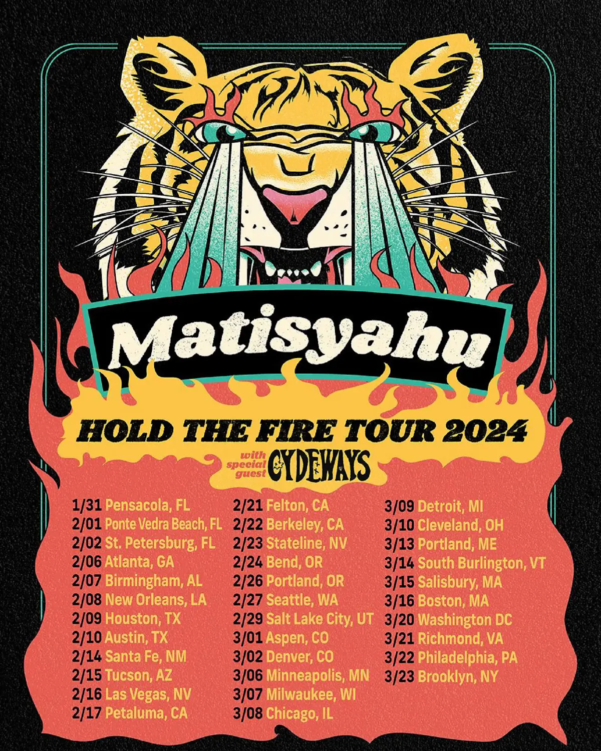 Matisyahu - Hold The Fire Tour 2024 at Brooklyn Bowl - Friday, Feb 16 ...