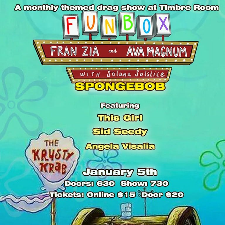 Funbox: Spongebob at Timbre Room - Friday, Jan 5 2024 | Discotech