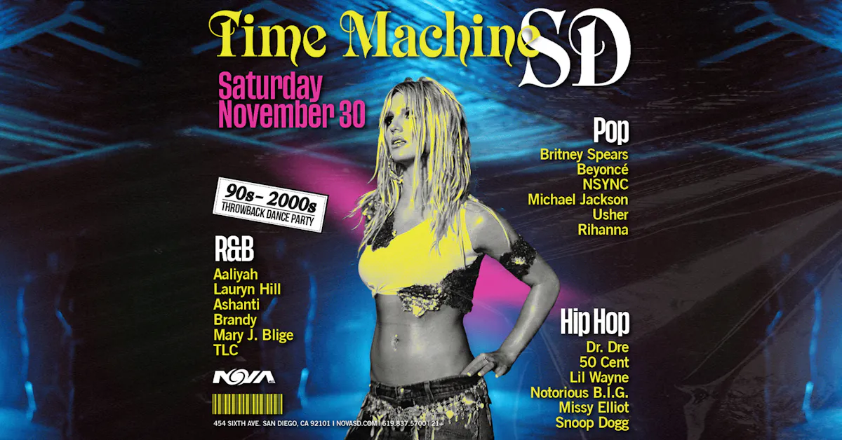 Time Machine: 90s - 2000s Throwback Dance Party at Nova - Saturday, Nov ...