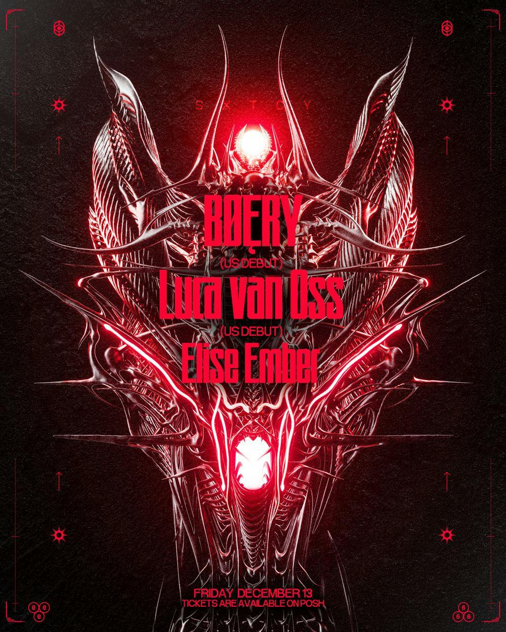 SXTCY presents BØĘRY (US debut), Luca Van Oss (US debut), & Elise Ember ...