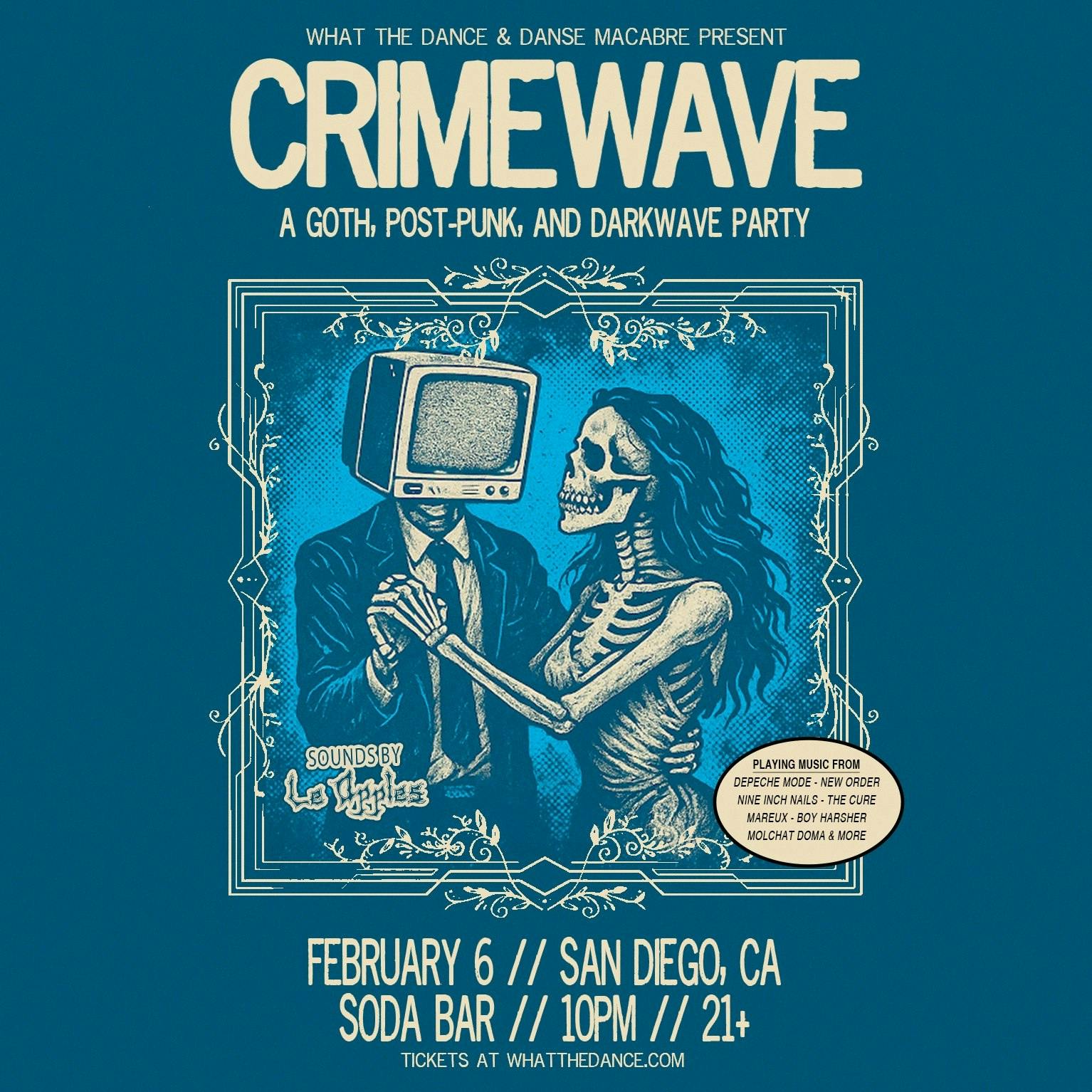 Crimewave: A Darkwave Party at Soda Bar - Friday, Feb 6 2026 | Discotech