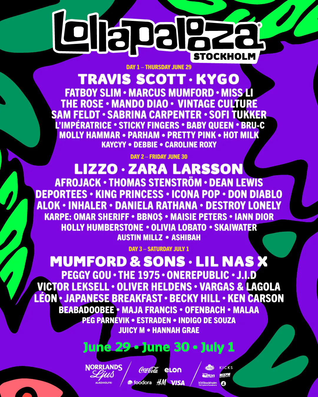 Lollapalooza Stockholm 2023 - Day 1 at Lollapalooza - Thursday, Jun 29 ...
